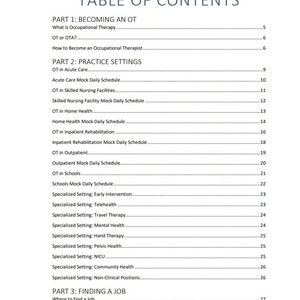 Occupational Therapy OT Students E-book | Mock Daily Schedule ...