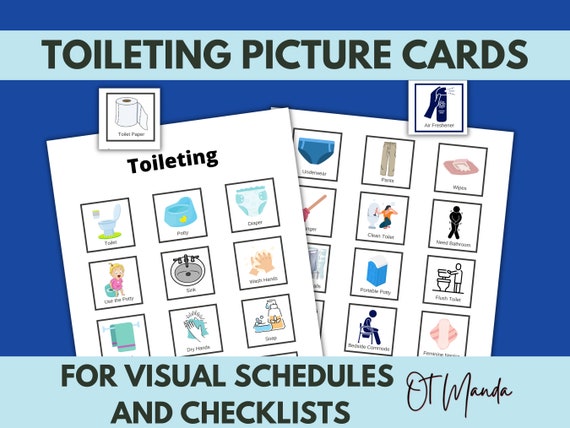 Toileting Picture Cards for Communication Visual Schedule - Etsy