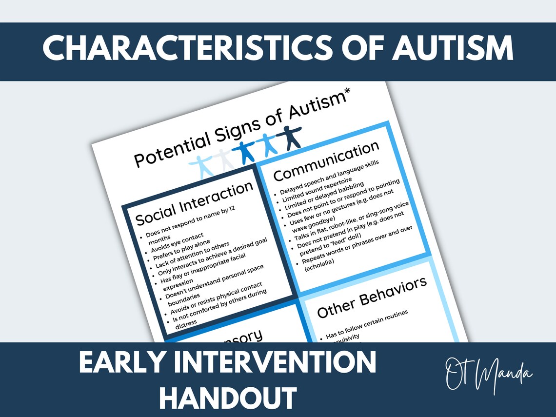Signs of Autism Parent Handout for Early Intervention | ASD Red Flags ...