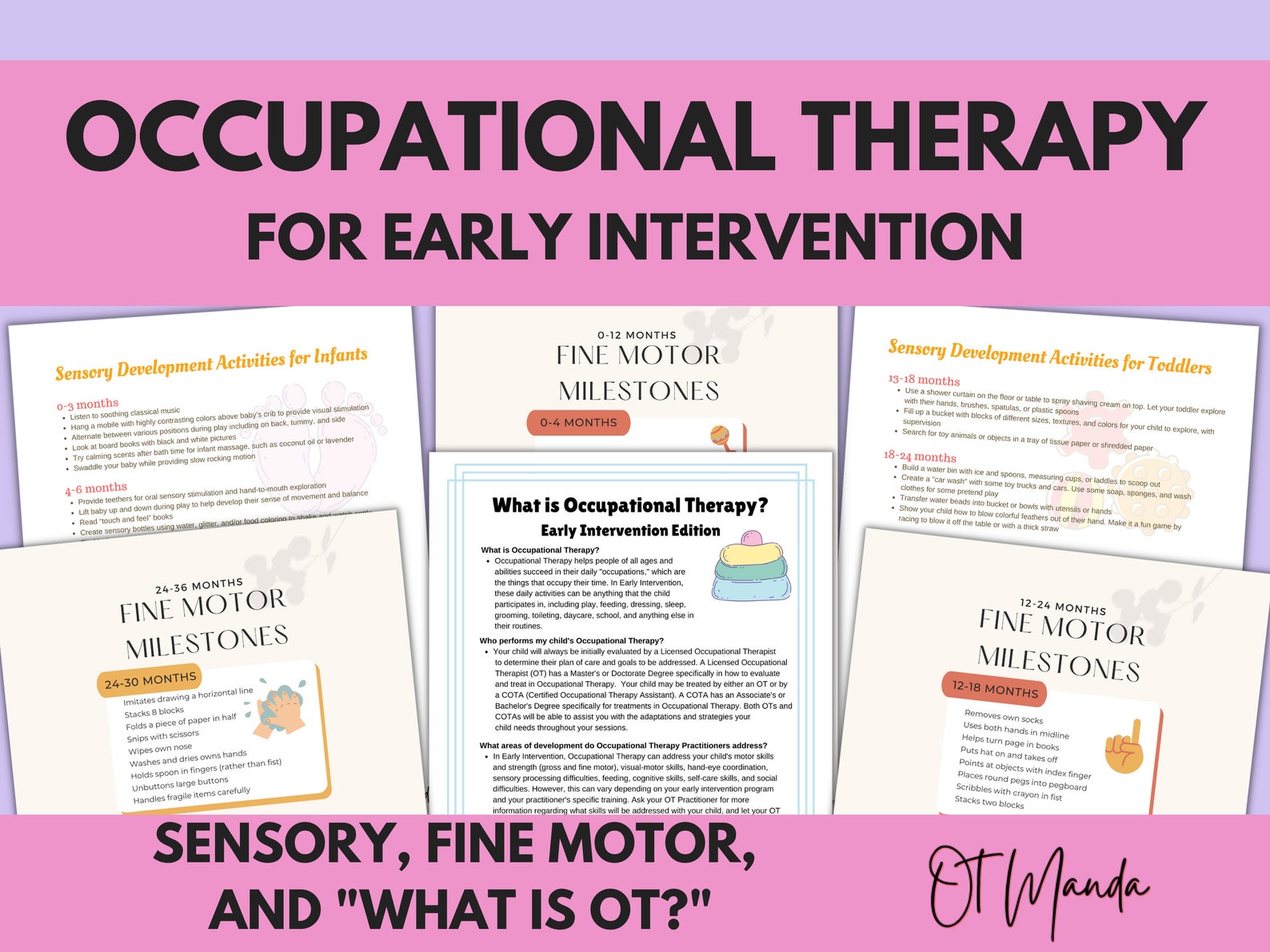 Early Intervention Occupational Therapy Bundle What is OT in EI Handout ...