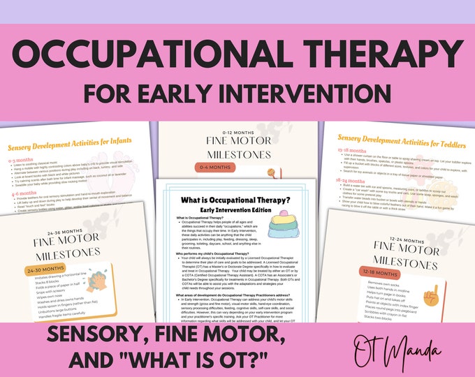 Early Intervention Occupational Therapy Bundle What Is Ot In Etsy