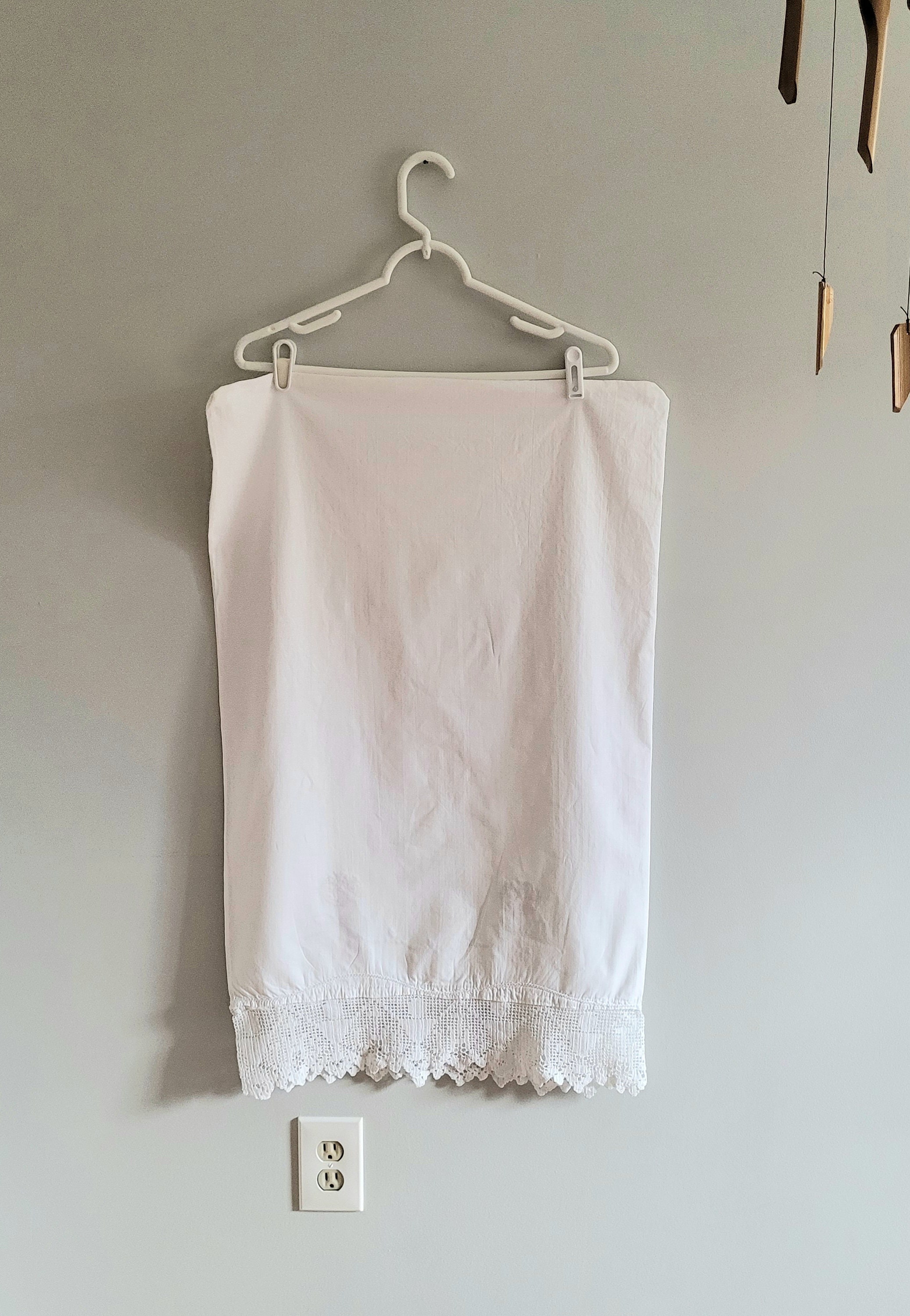 Vintage White Cotton Embroidered Flowers and Lace Pillowcase, Pink ...