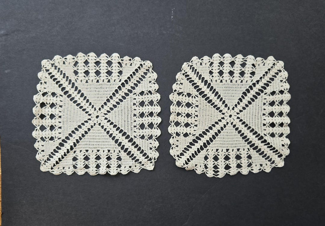 Vintage Square Doily, Centerpiece Doily, Antimacassar Chair Cover ...