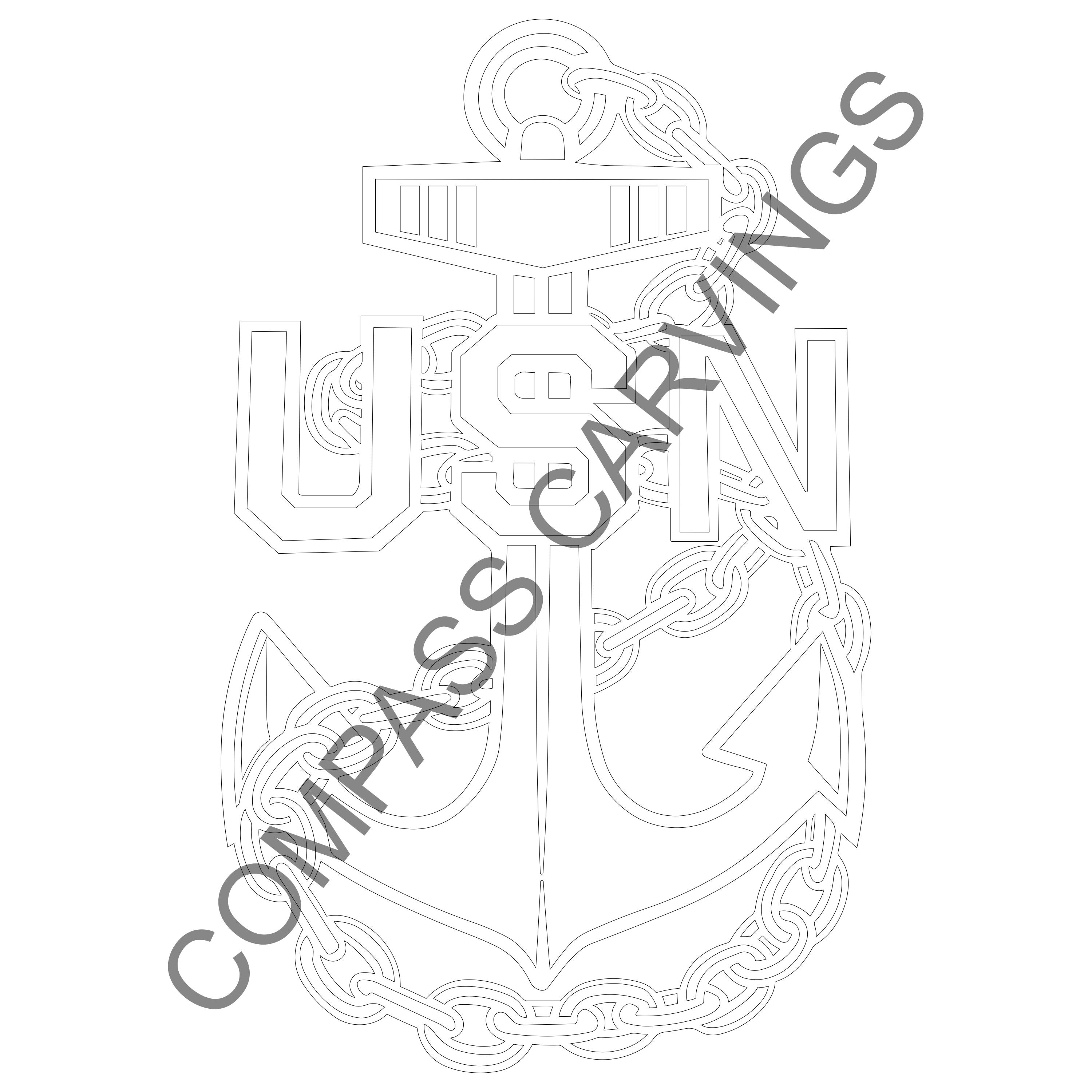 Chief Petty Officer Anchor Svg CPO Insignia Quality Dxf Digital ...
