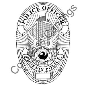 Phoenix Police Officer Badge Vector Files, Dxf Eps Svg Ai - Etsy
