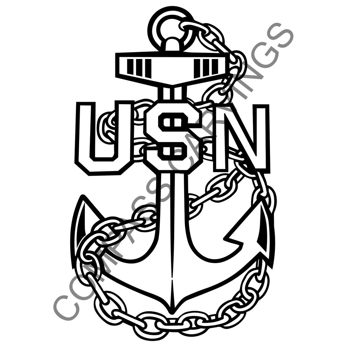 Chief Petty Officer Anchor Svg CPO Insignia Quality Dxf Digital ...