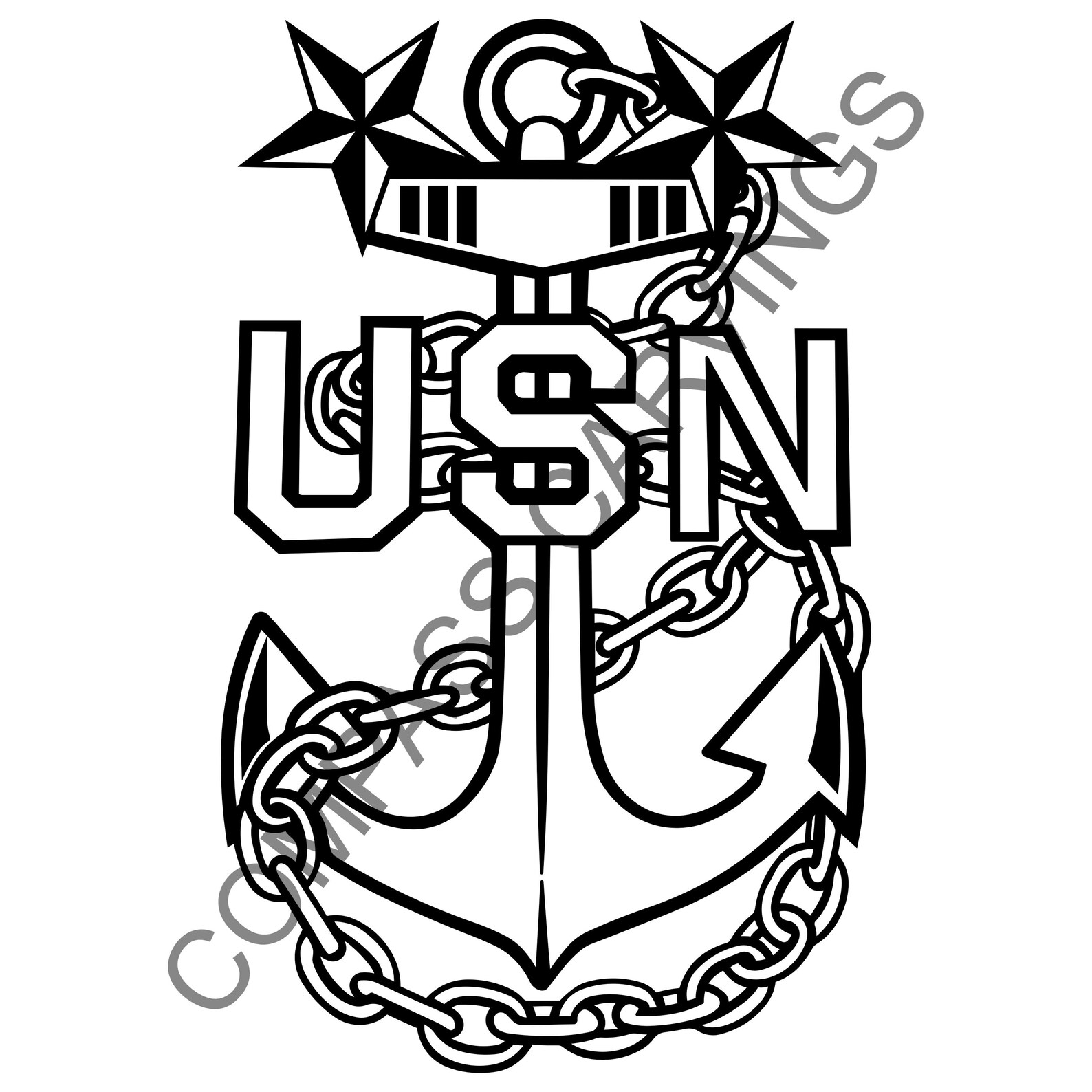 United States Navy Master Chief Petty Officer Rank Insignia Vector ...