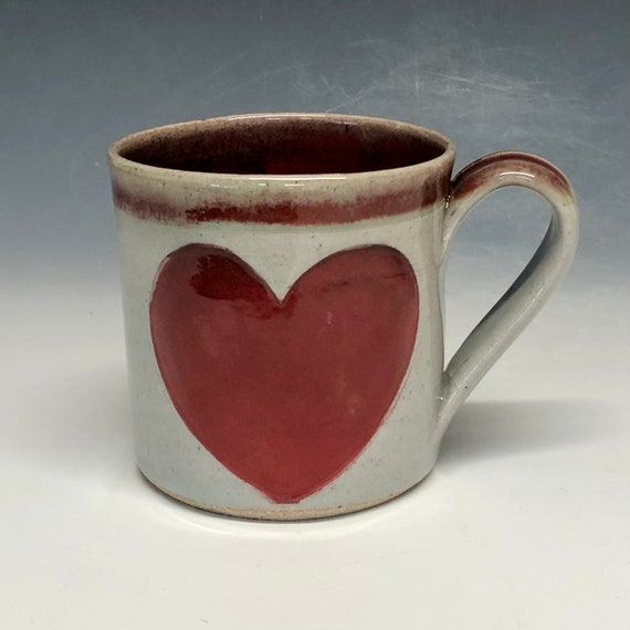 Heart Mug Stoneware Mug Coffee Mug Ceramics Mug Unique | Etsy