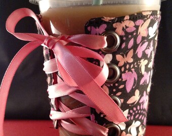 Coffee Corset Pink Blossoms - Etsy