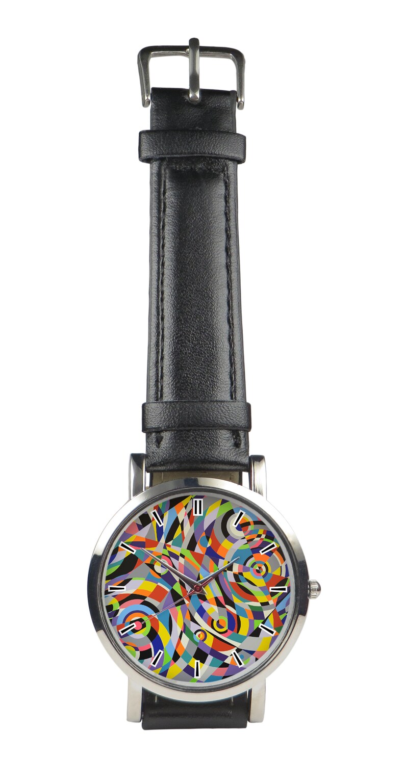 Abstract Pattern Wristwatch Design. Black or Brown Strap - Etsy UK