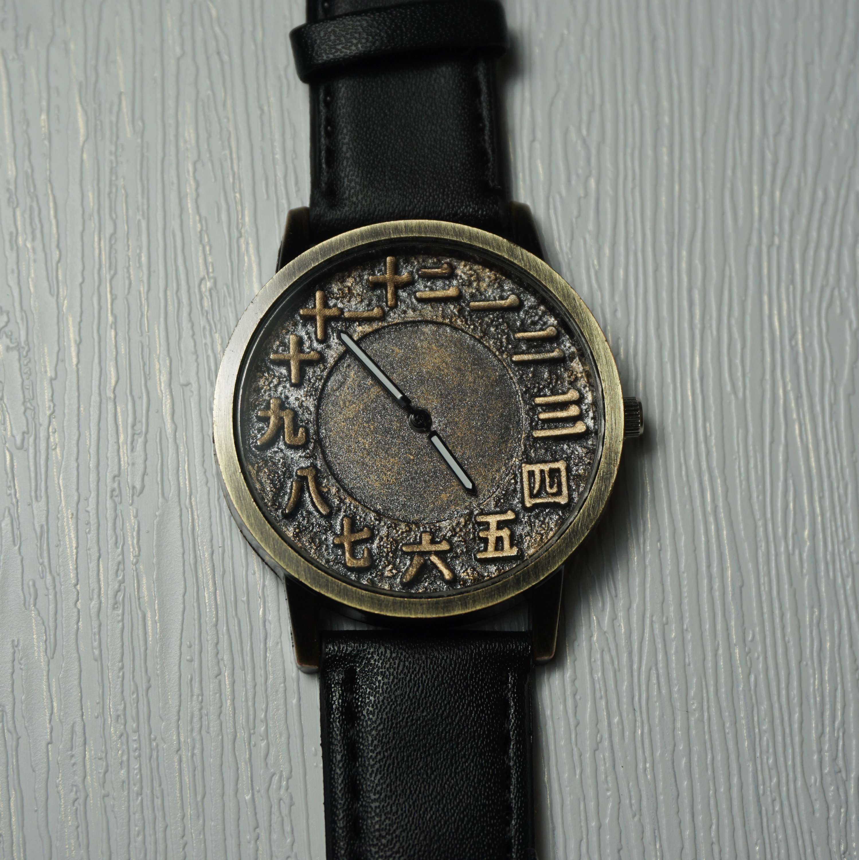 3d Japanese Kanji Numerals Design, Gold Wax Finish, Handmade Wristwatch ...