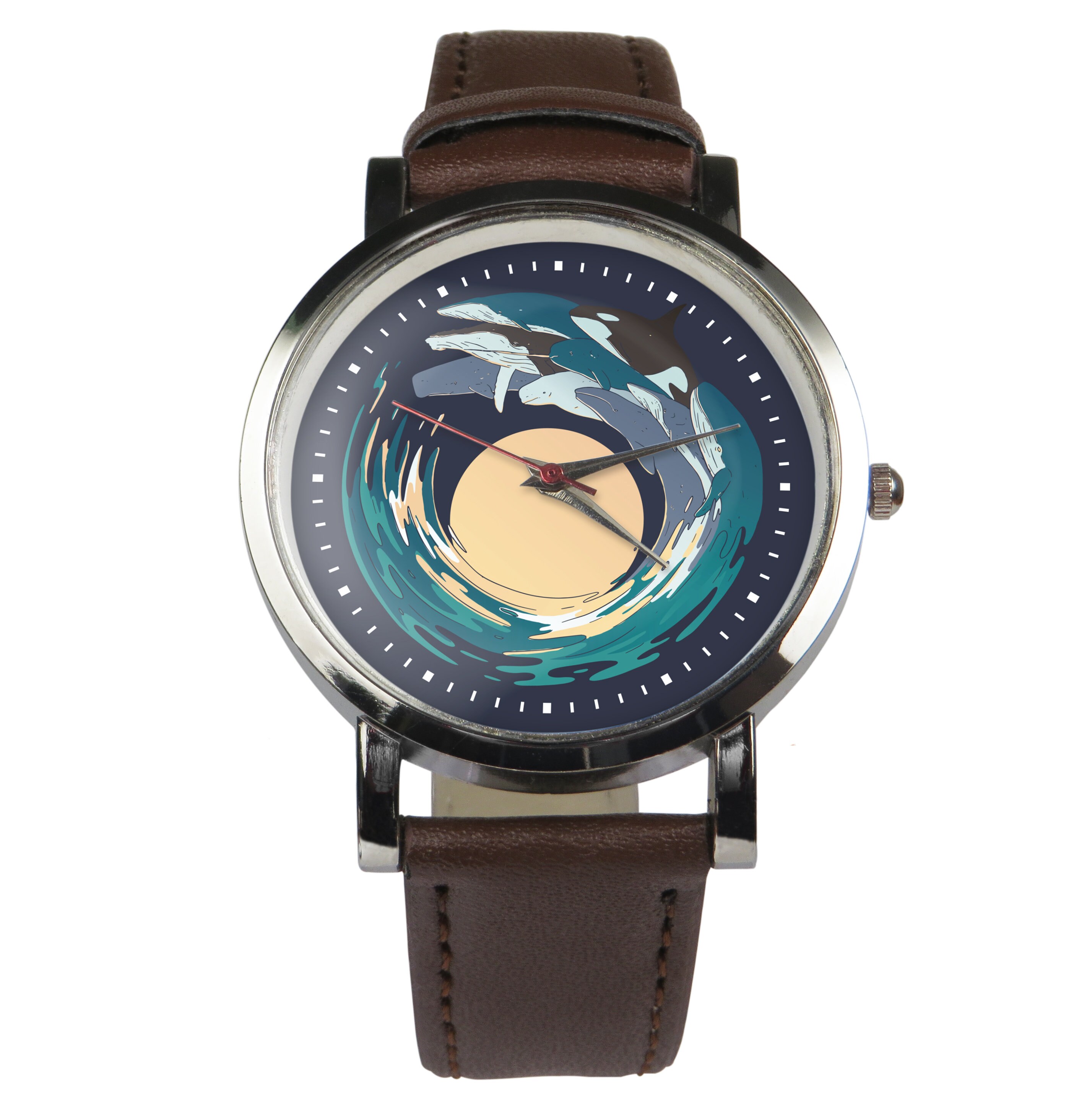 Whales Leaping Above Water Wristwatch Design. Unique Colorful | Etsy