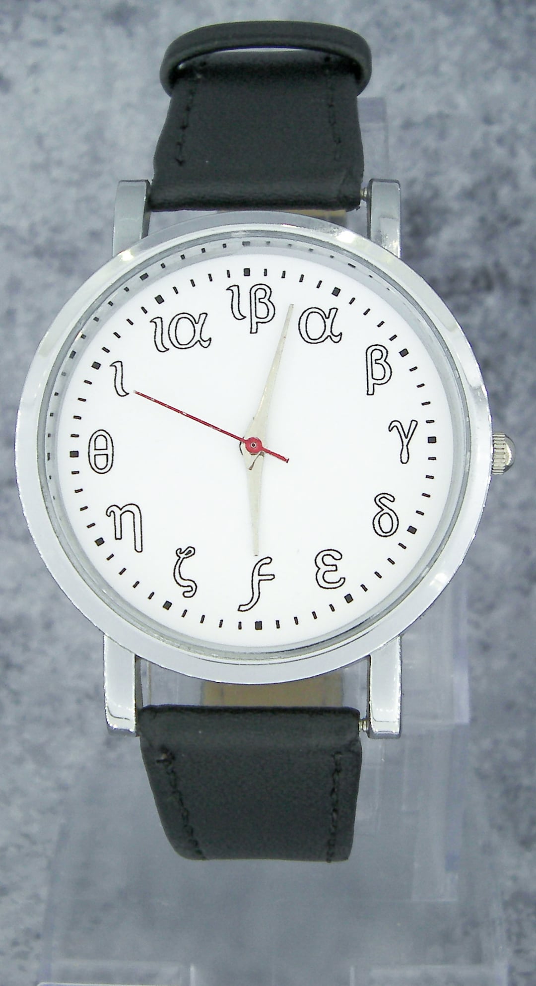 Greek Numerals Watch: Minimalist Design, Black Leather Strap - Etsy