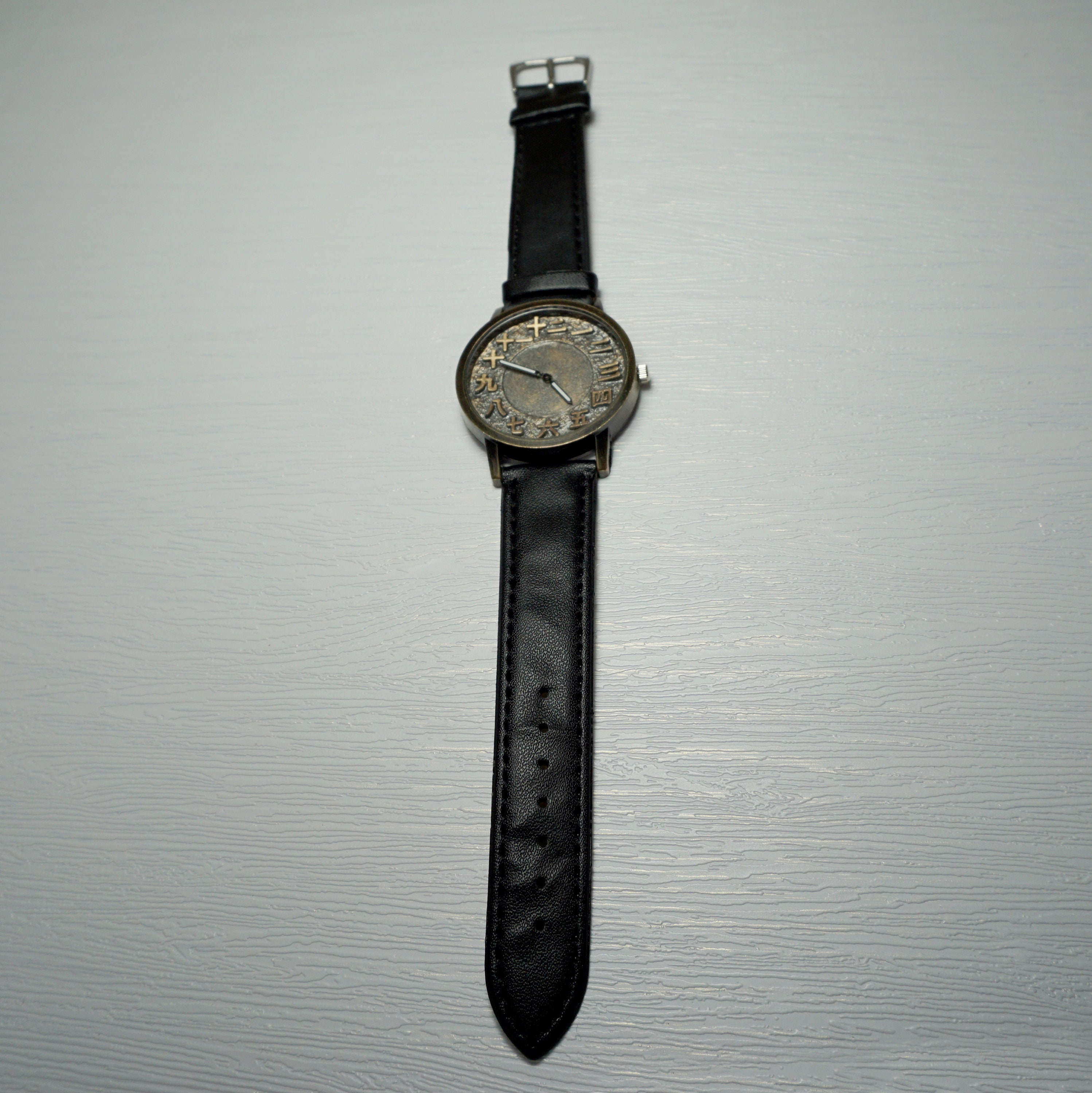 3d Japanese Kanji Numerals Design, Gold Wax Finish, Handmade Wristwatch ...