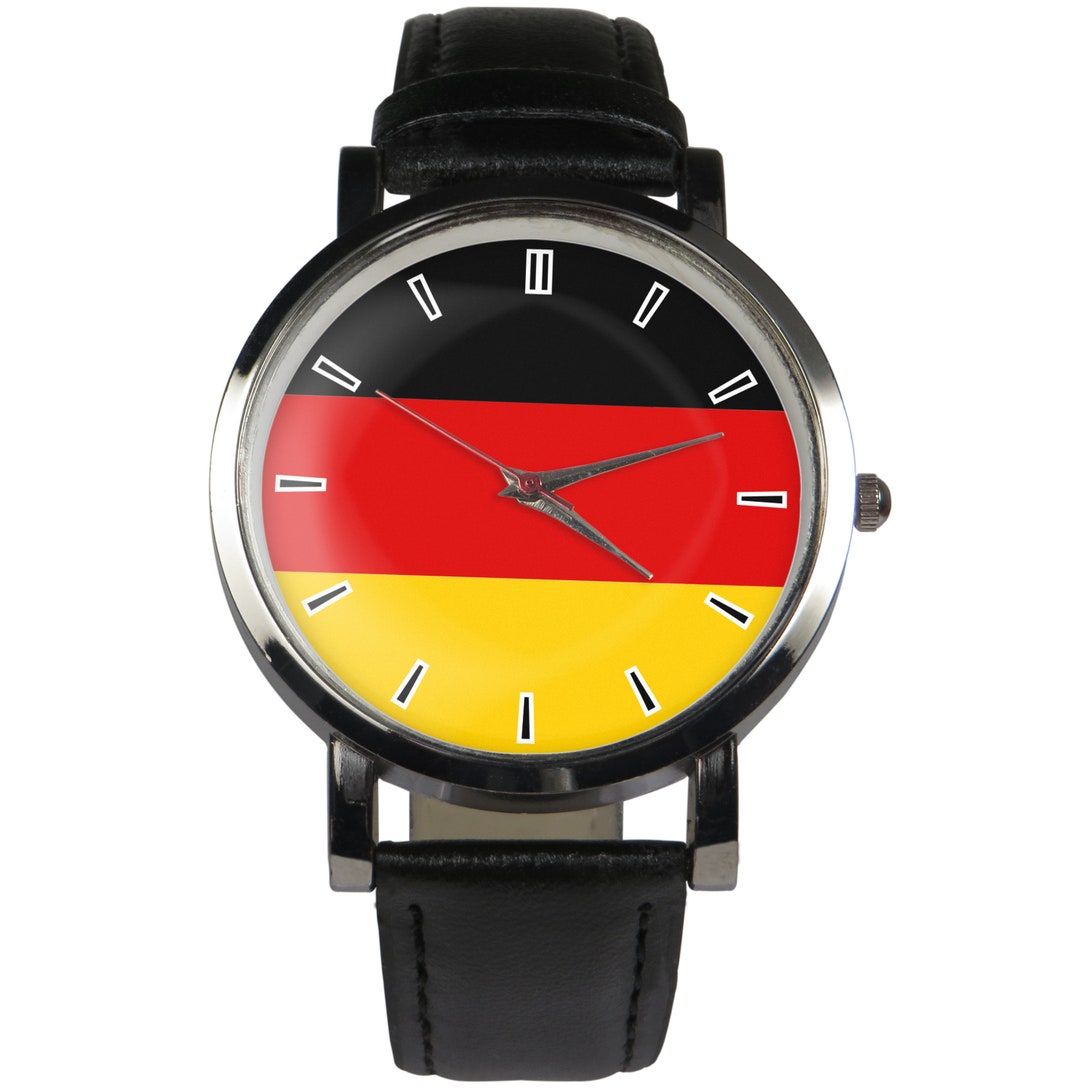Germany Flag Wristwatch. Classy & Stylish Watch. Black or Brown Strap ...