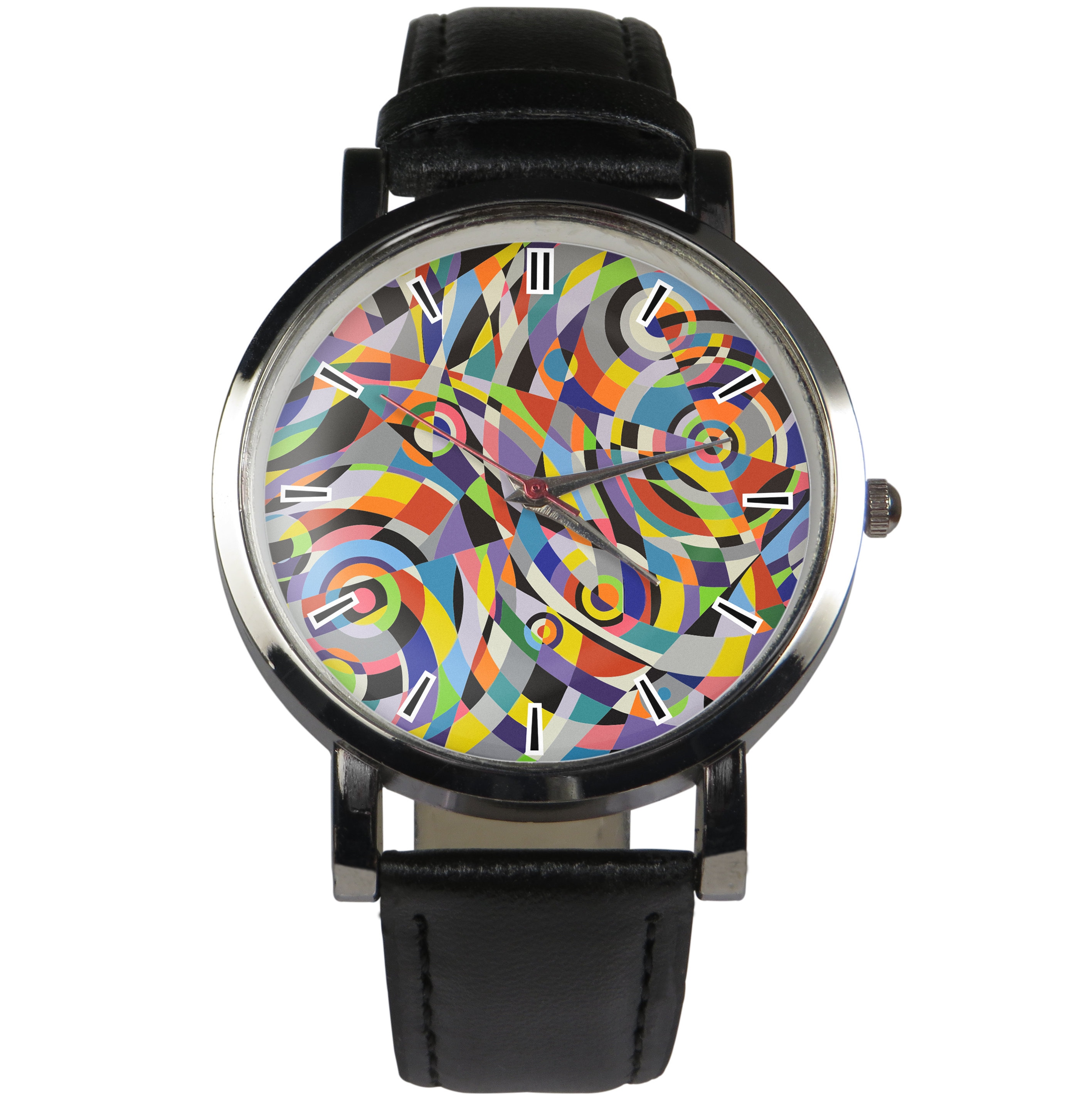 Abstract Pattern Wristwatch Design. Black or Brown Strap - Etsy UK