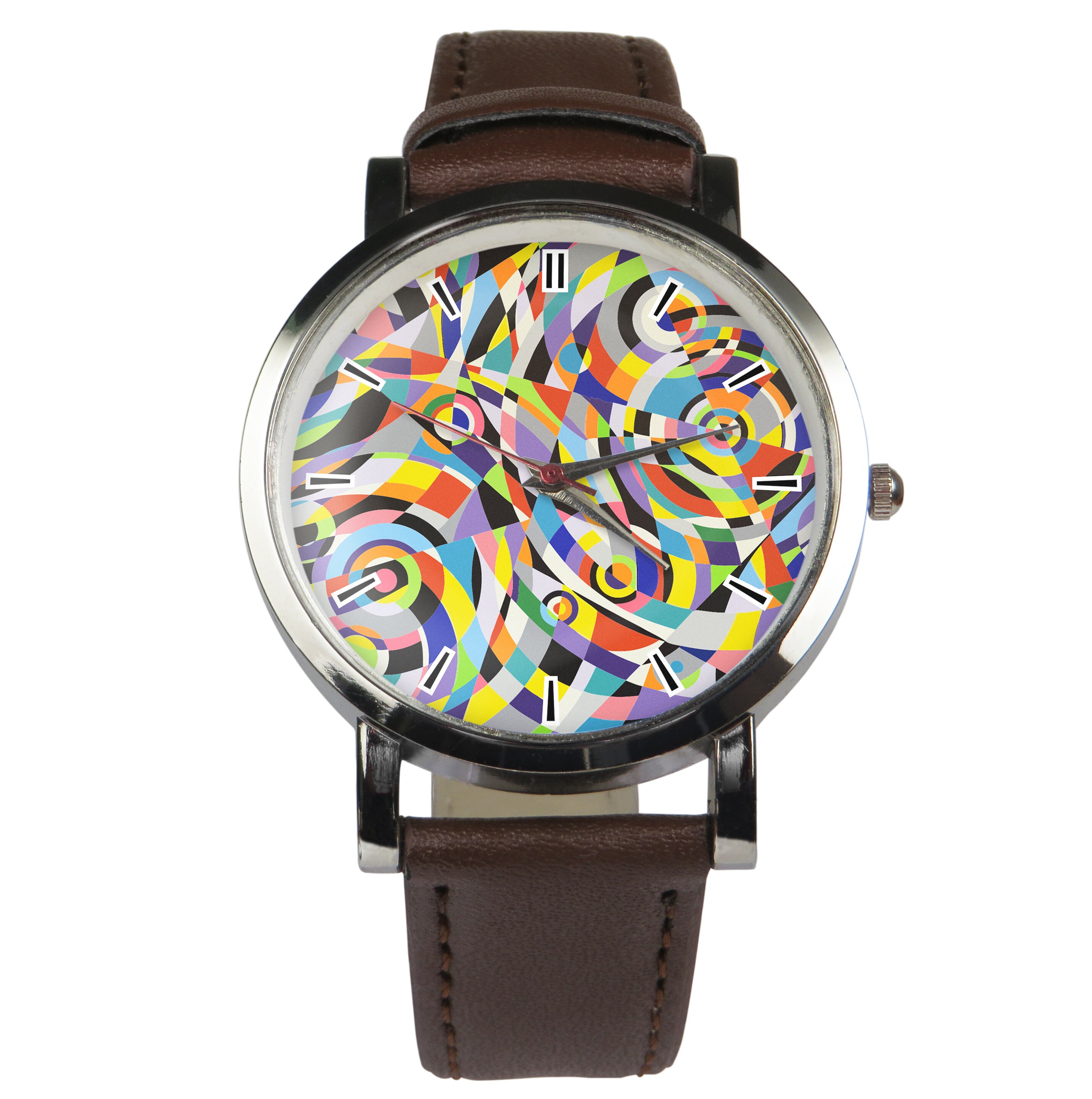 Abstract Pattern Wristwatch Design. Black or Brown Strap - Etsy UK