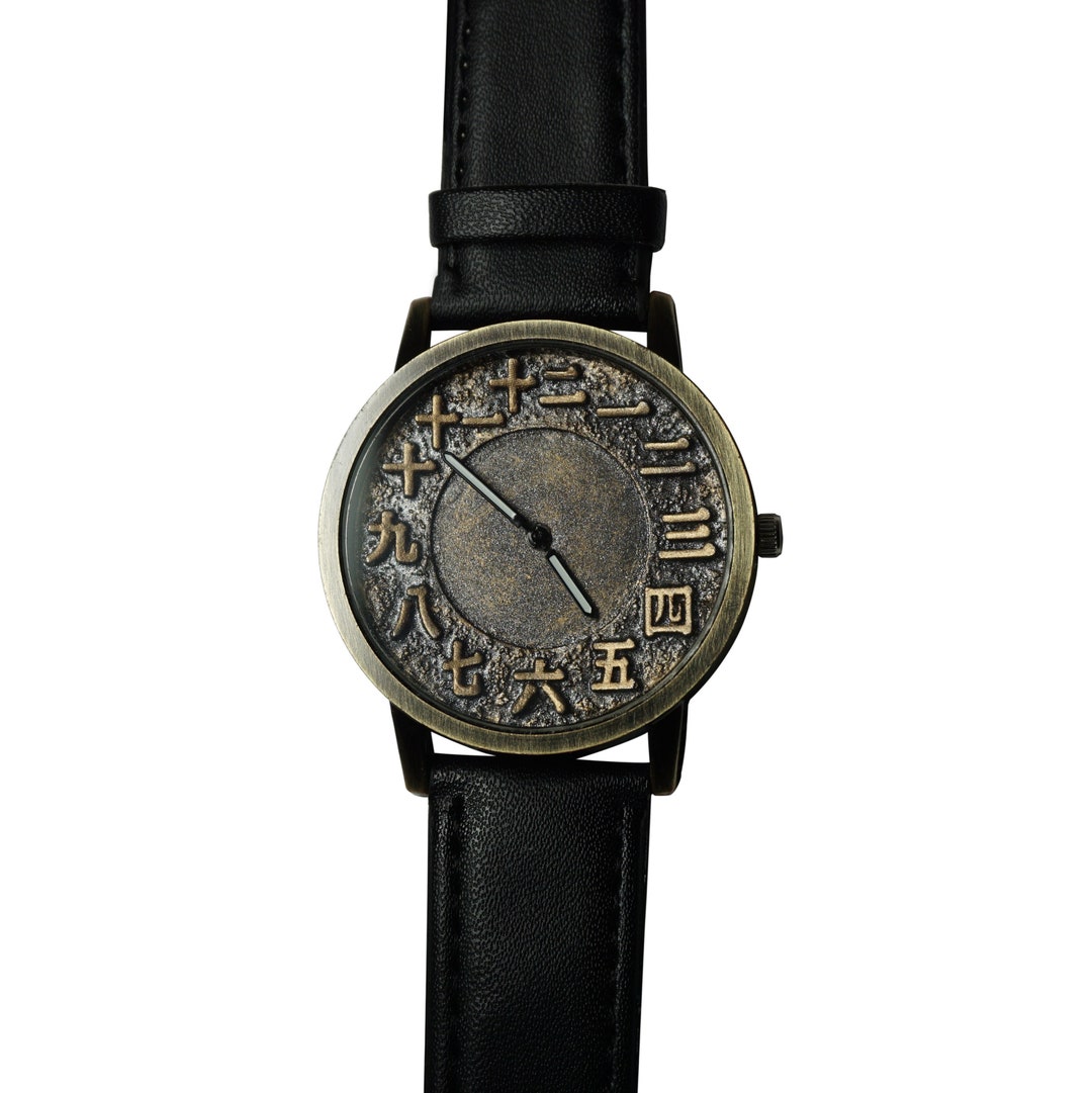 3d Japanese Kanji Numerals Design, Gold Wax Finish, Handmade Wristwatch ...
