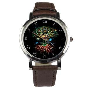 Sacred Geometry Tree of Life Wristwatch Design, Choice of Black/brown ...