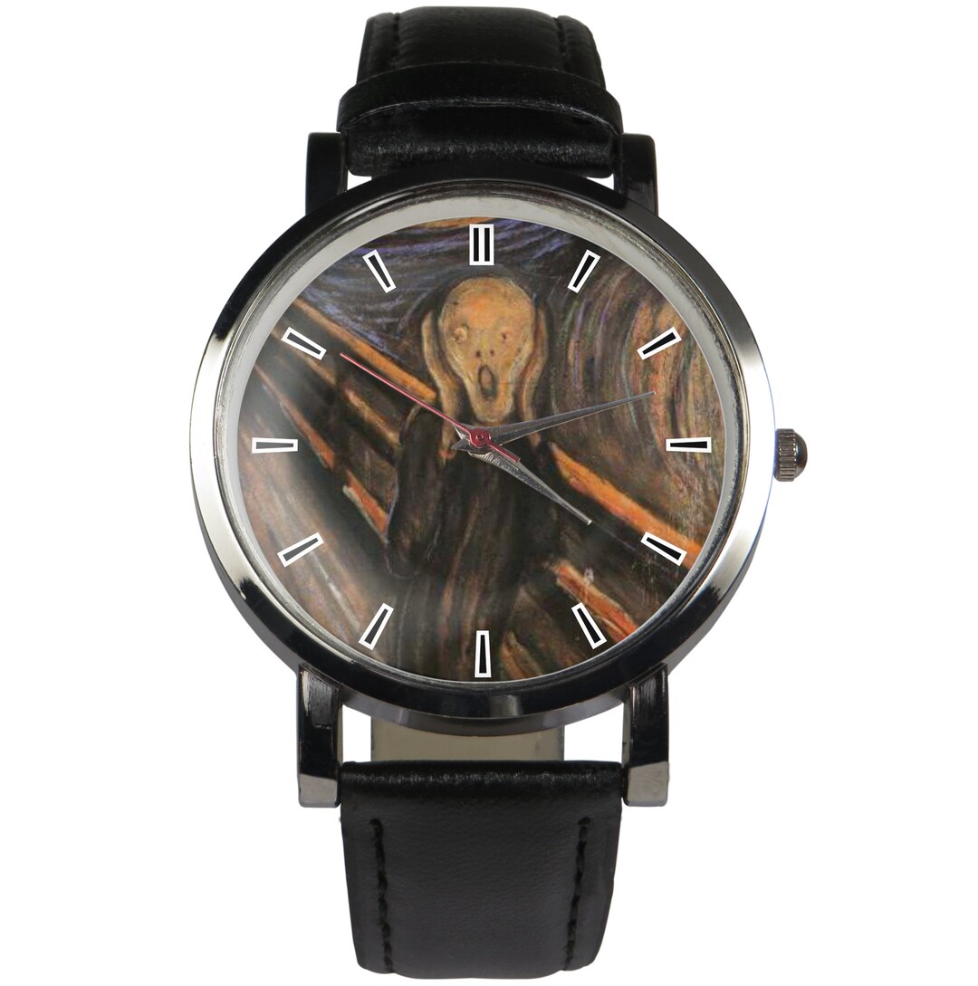 The Scream by Edvard Munch Painting Wristwatch Design. Black or Brown ...