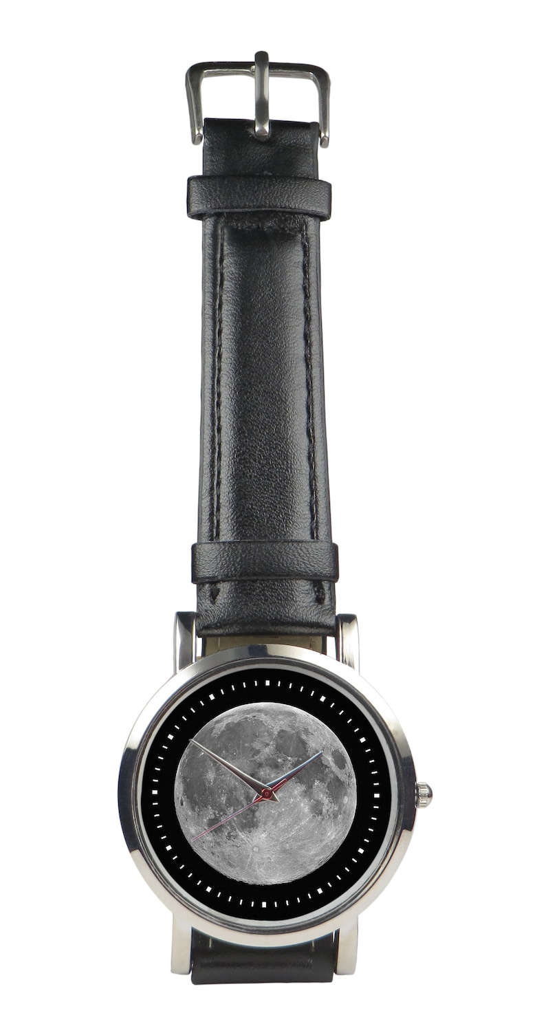 Full Moon Wristwatch Design. Black or Brown Strap - Etsy UK