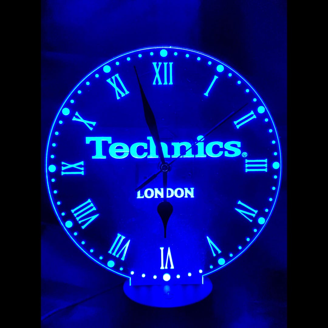 Technics Clock LED Sign Neon Sign Colour Changing 3D Effect - Etsy UK