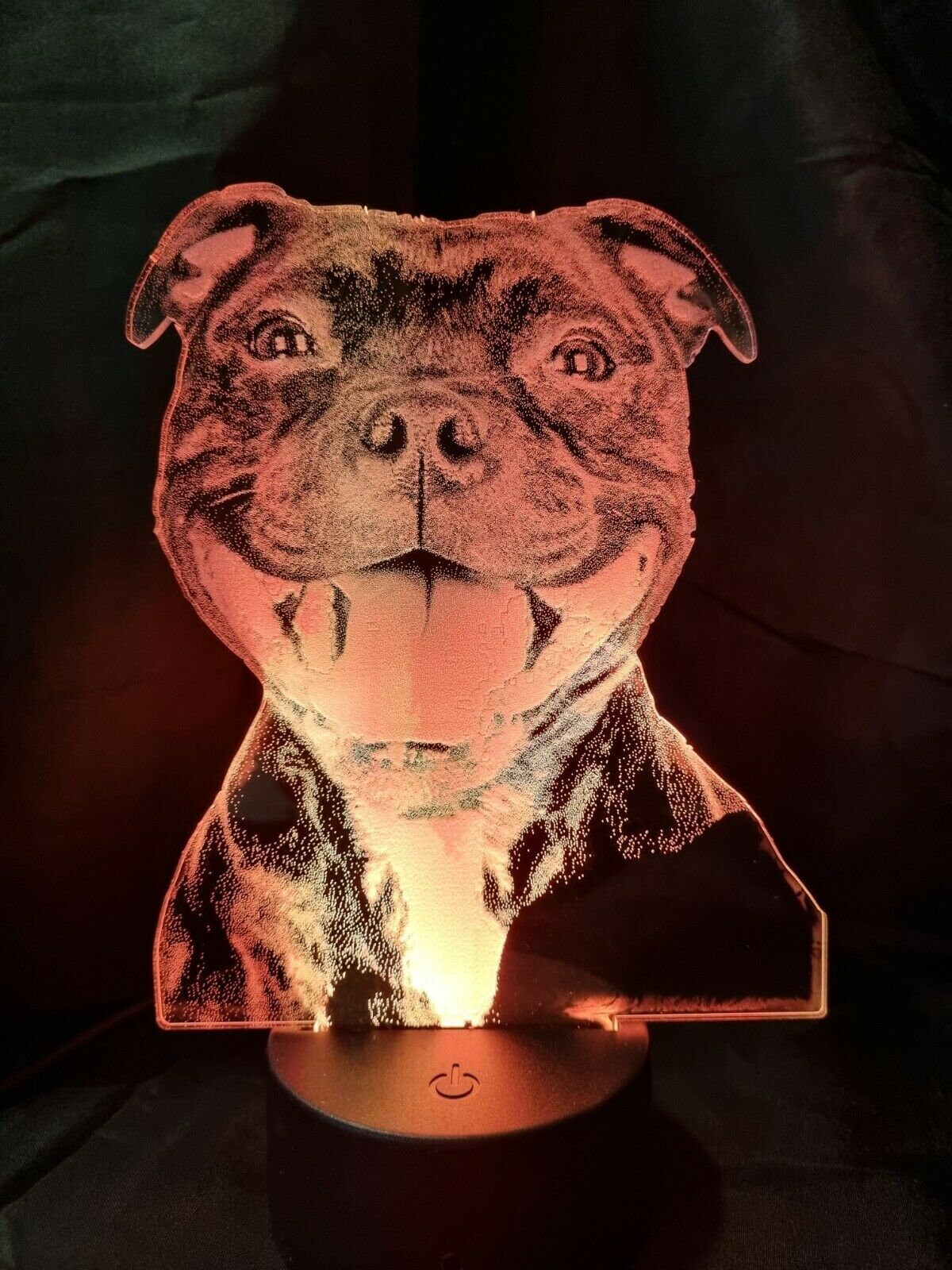 Personalized Staffordshire Terrier Staffy Acrylic LED Lamp Gift - Etsy UK