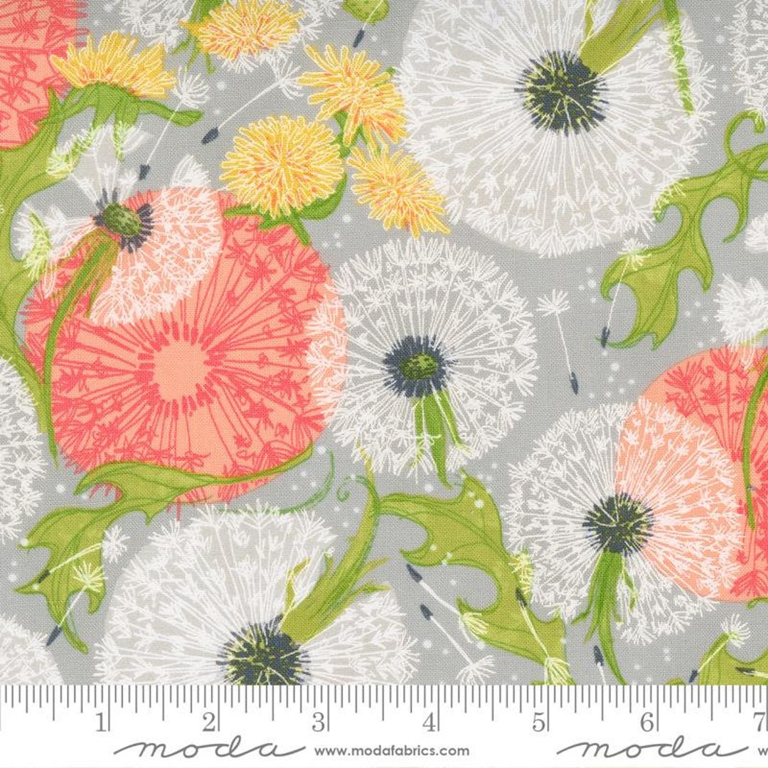 Moda "dandi Duo" Dandelions Fields Floral Slate (48750-16) by Robin ...