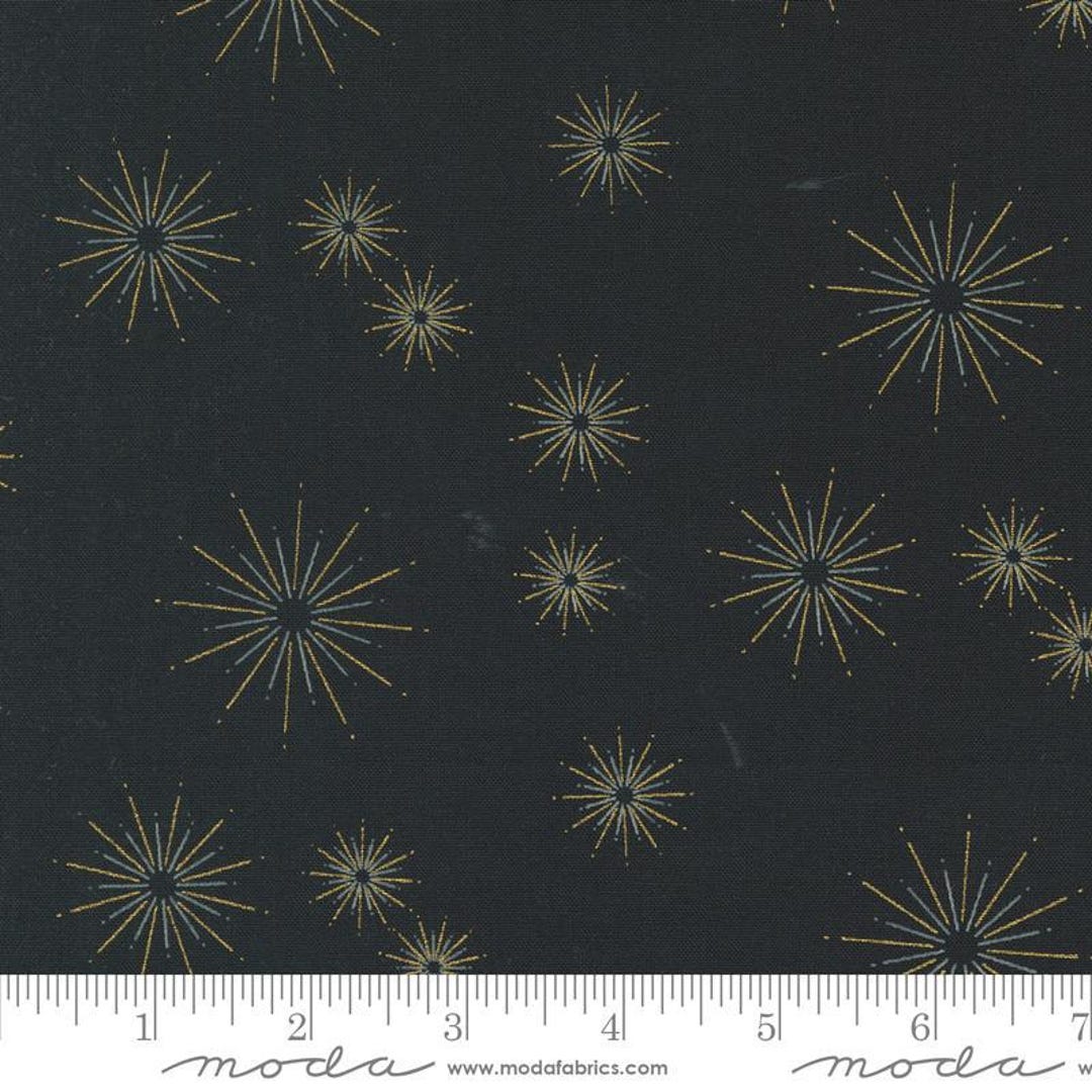 Moda "shimmer Metallic" Stars Blender Ebony (1844-15M) by Zen Chic - Etsy