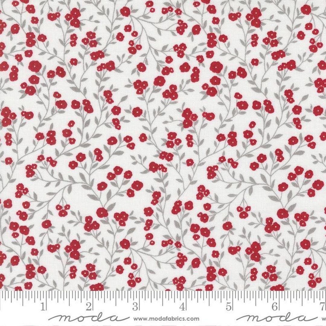 Moda "old Glory" American Meadow Small Floral Vines Cloud Red (5201-11 ...