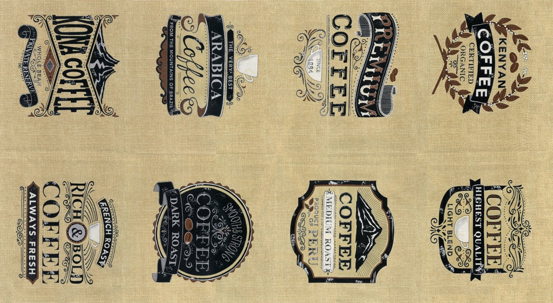 Moda "brew" Cream Panel by Deb Strain - Etsy