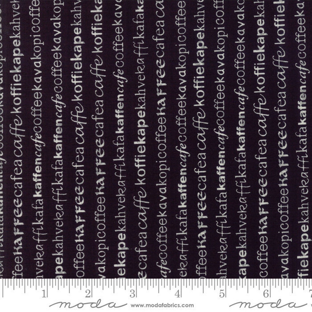 Moda "brew" Espresso Black Words by Deb Strain - Etsy