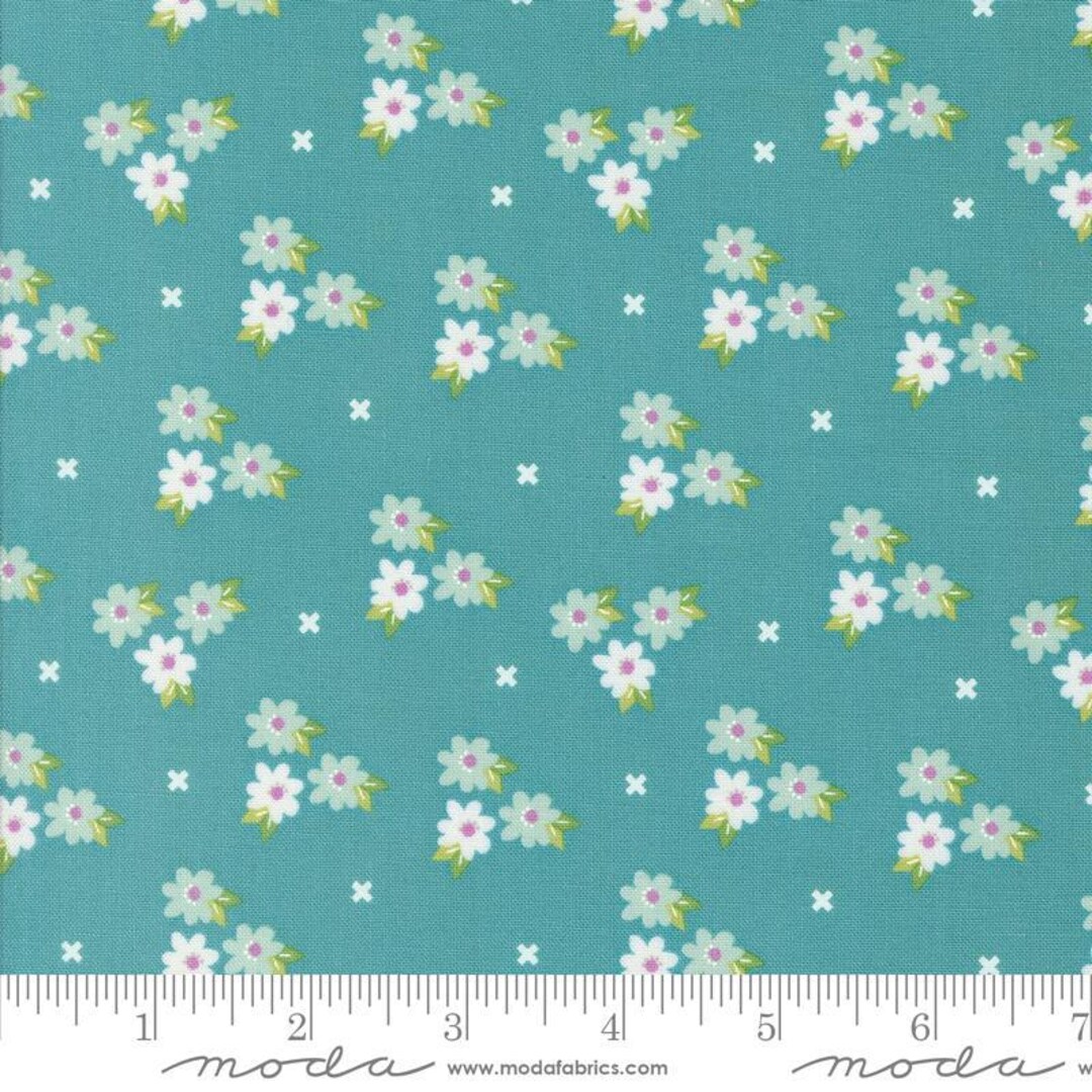 Moda "laguna Sunrise" Morning Glory Florals Teal (37682-18) by Sherri ...