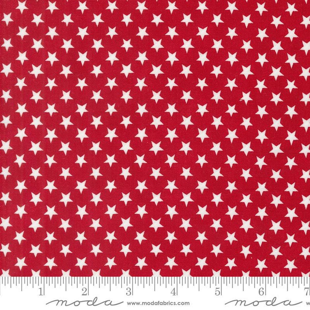 Moda "red White & Bloom" Stars in a Row Americana Stars Patriotic Poppy ...