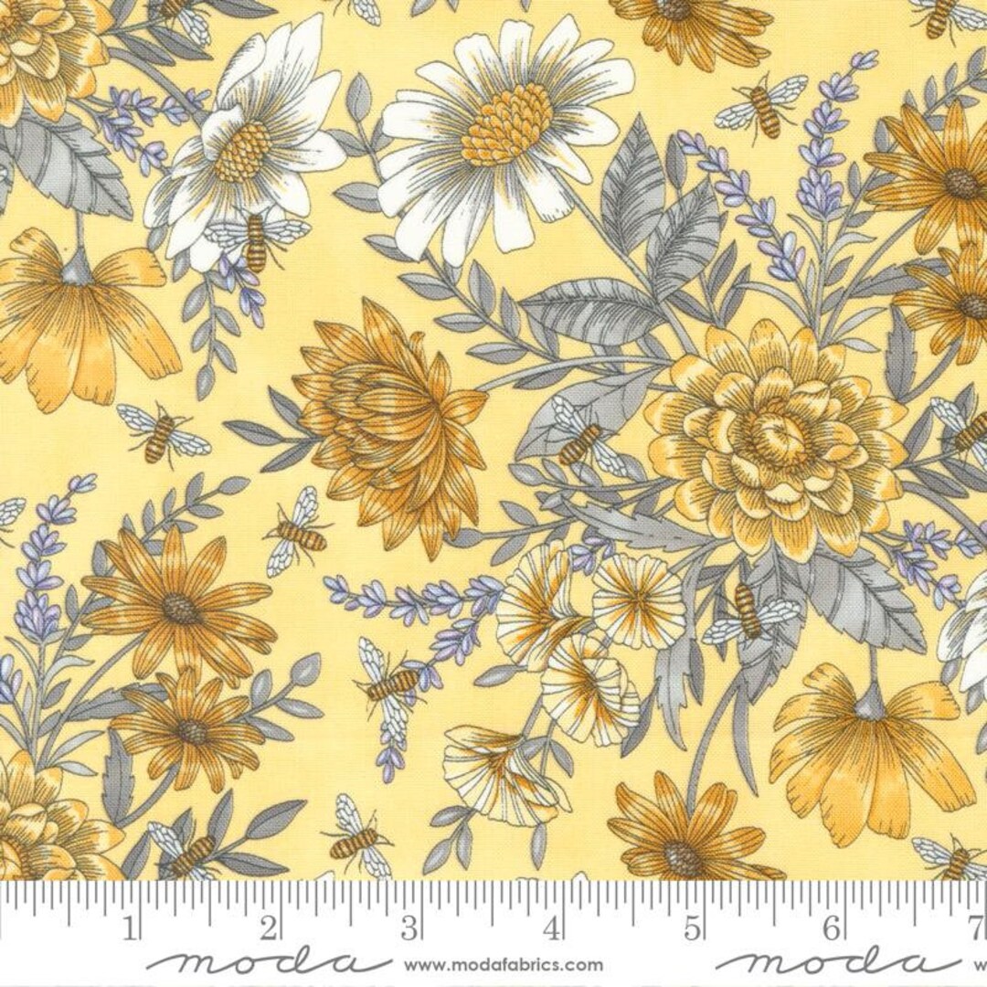 Moda "honey Lavender" All Over Floral Bees Honey (56083-12) by Deb ...