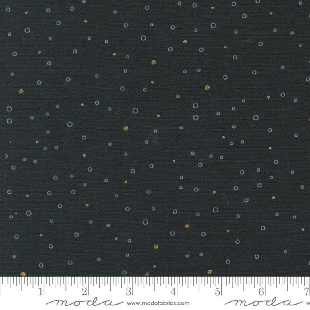 Moda "shimmer Metallic" Snowing Dots Ebony (1846-15M) by Zen Chic - Etsy