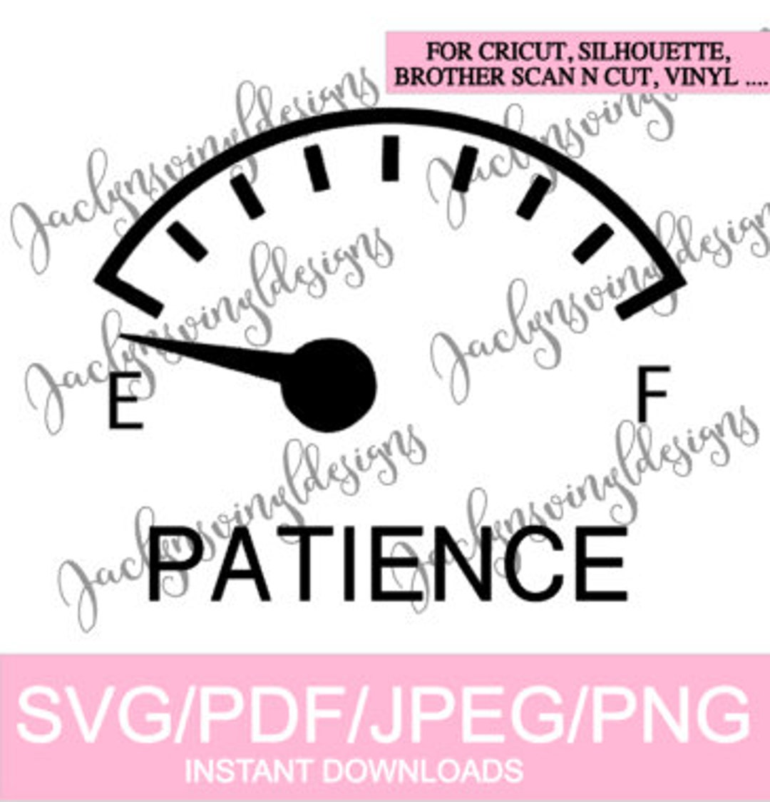 Digital Download Patience Odometer Empty Design Design SVG, PNG, PDF ...