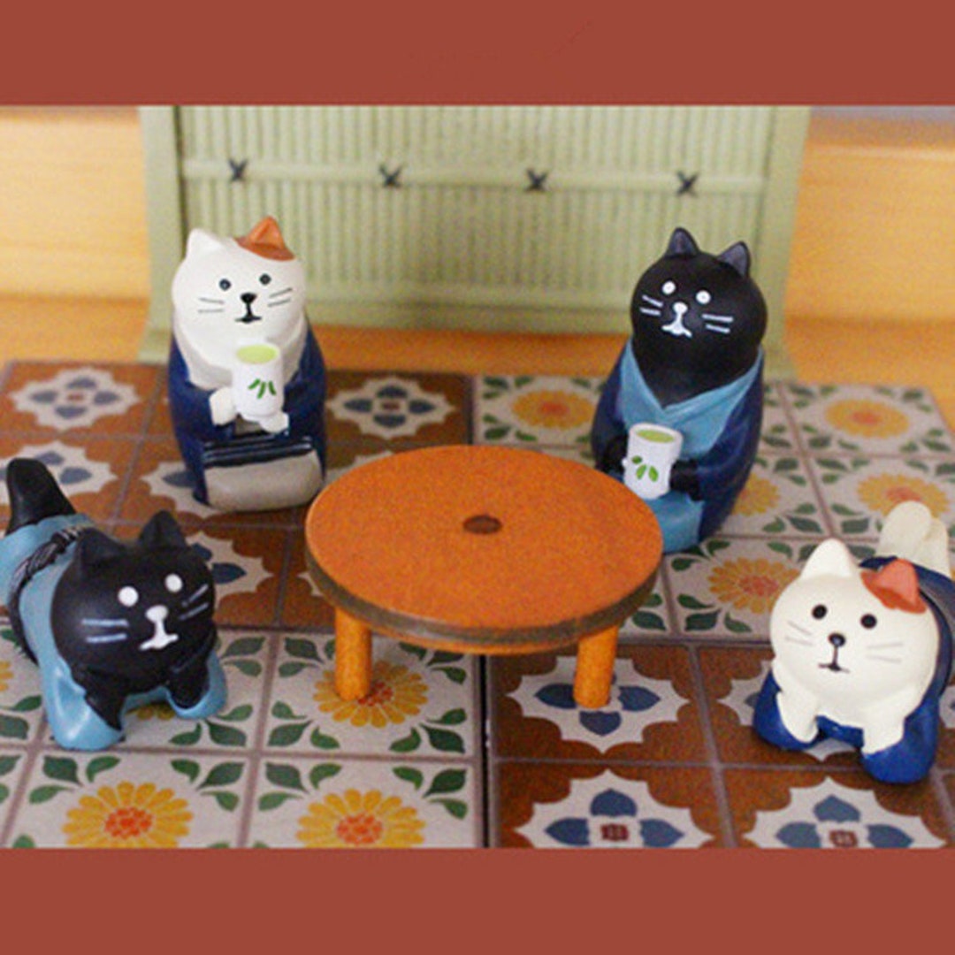 ZAKKA DECOLE Decorative Figure Cat Made of Resin Gibli Studio Style Decoration for Living Room ...