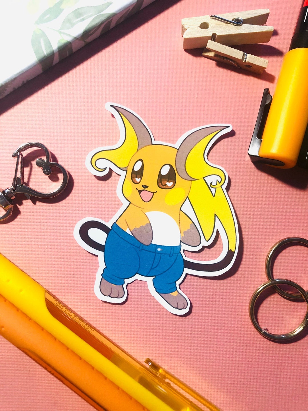 Raichu With Jeans 3 Sticker - Etsy