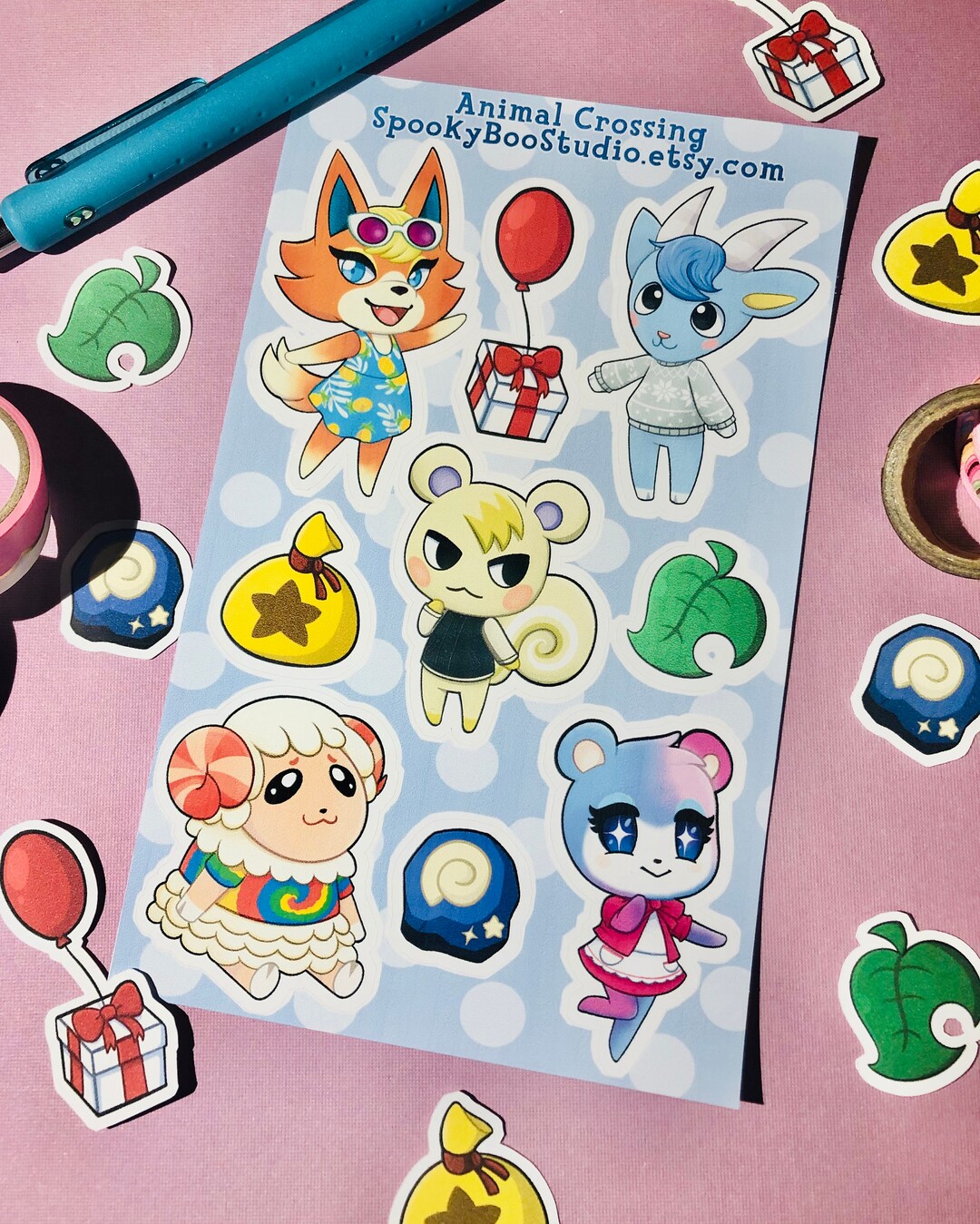 Animal Crossing Sticker Sheet Dom Marshal Judy Audie Sherb - Etsy