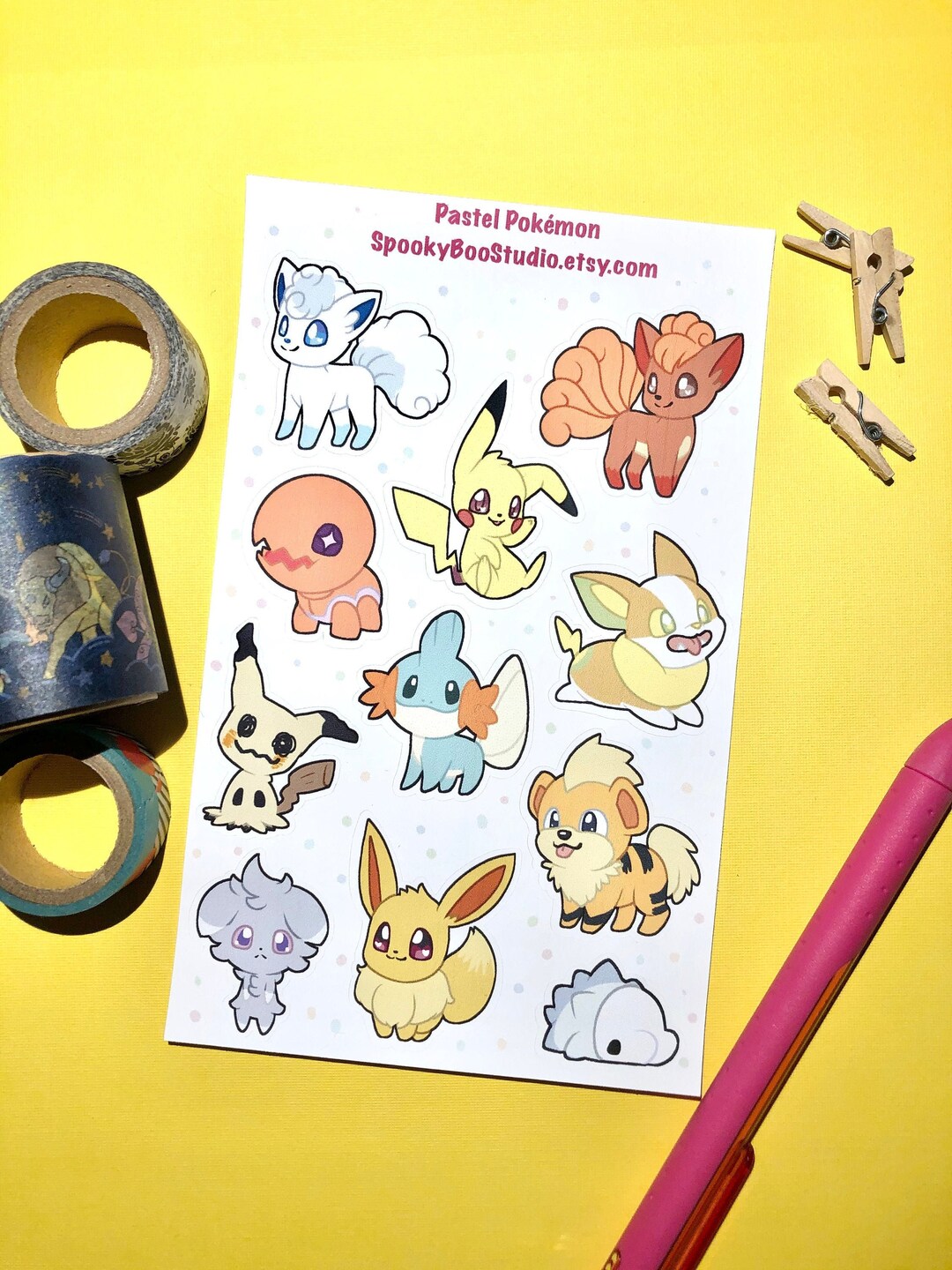 Pastel Pokemon Sticker Sheet - Etsy