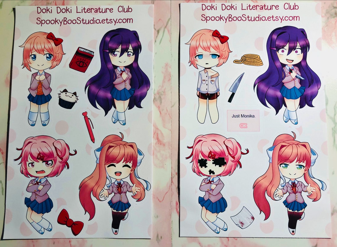 Doki Doki Literature Club 3 Sticker Sheets | Etsy