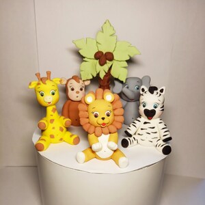 Zoo Animal Fondant Cake Toppers, Safari Fondant Animals, Birthday Cake ...