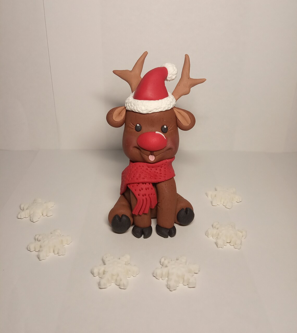 Reindeer Fondant Cake Topper, Christmas Cake Topper, Rudolph Inspired ...