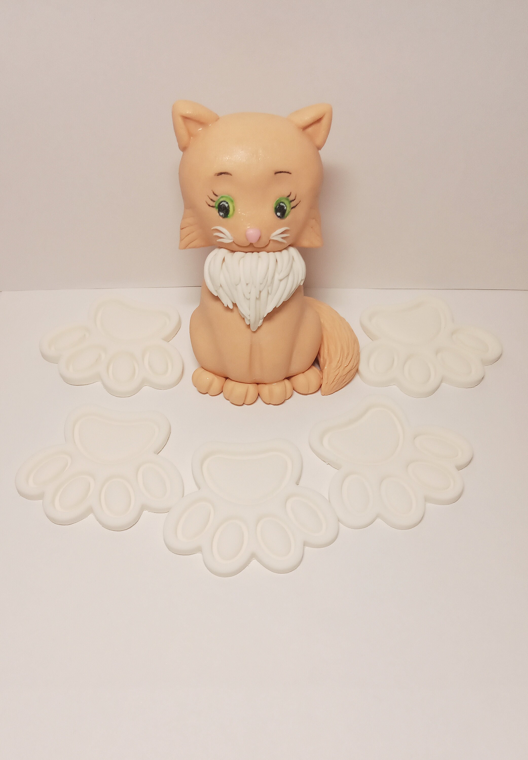 Cat Cake Toppers Fondant Cat Birthday Cake - Etsy