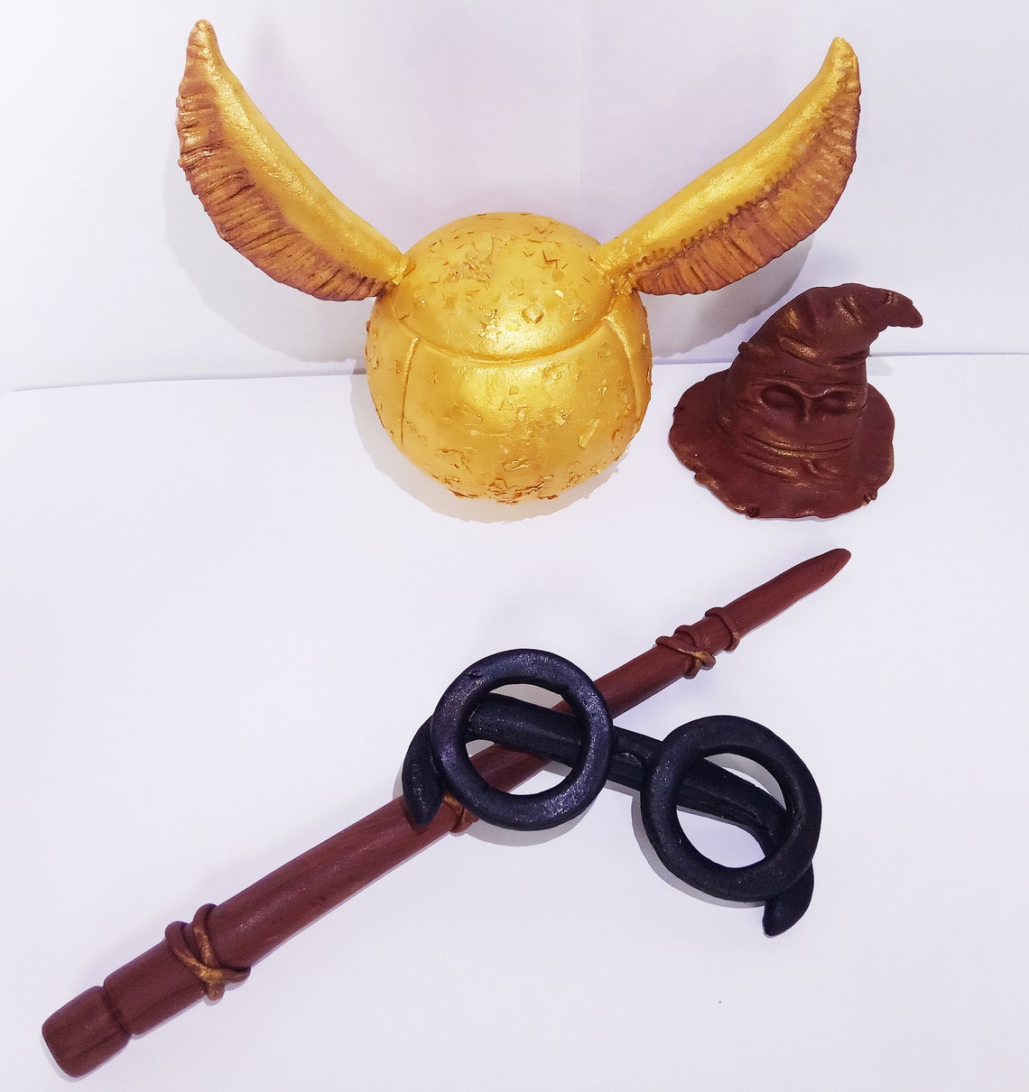 Hat Wand Golden Snitch Glasses Hogwart Magic Cake Topper - Etsy