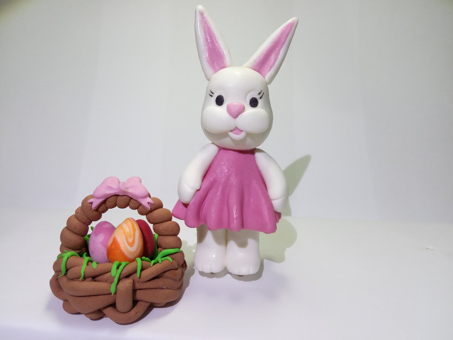 Rabbit Easter Cake Topper, Fondant Bunny Cake Topper, Easter Cake Toper ...