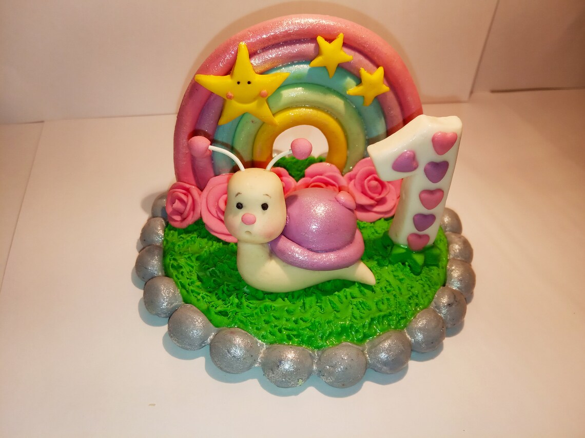 Snail Fondant Cake Topper Birthday Cake Topper 1st Birthday | Etsy