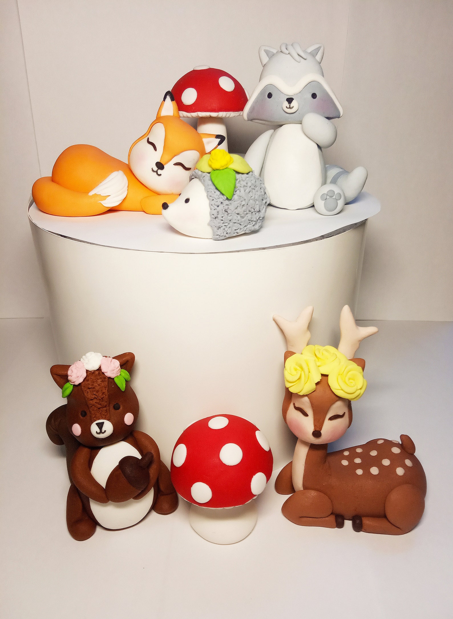 Fondant Woodland Animal Cake Topper Fawn Squirrelhedgehog - Etsy