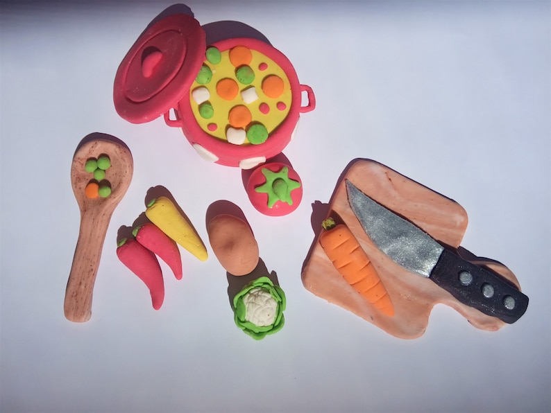 Cooking fondant cake topper kitchen themed fondant topper | Etsy